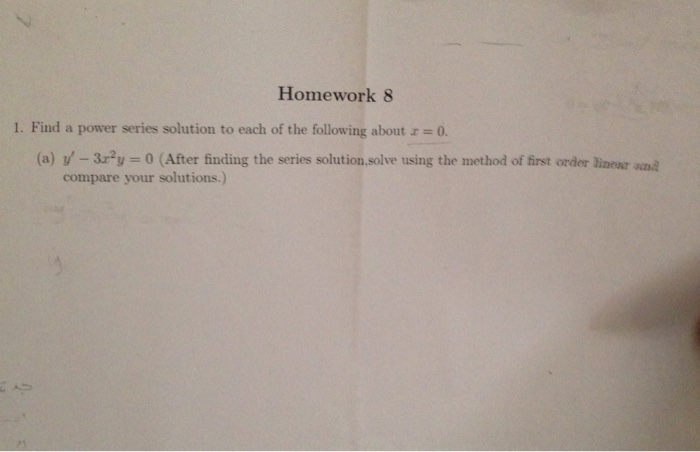 Solved Homework 8 1. Find a power series solution to each of | Chegg.com