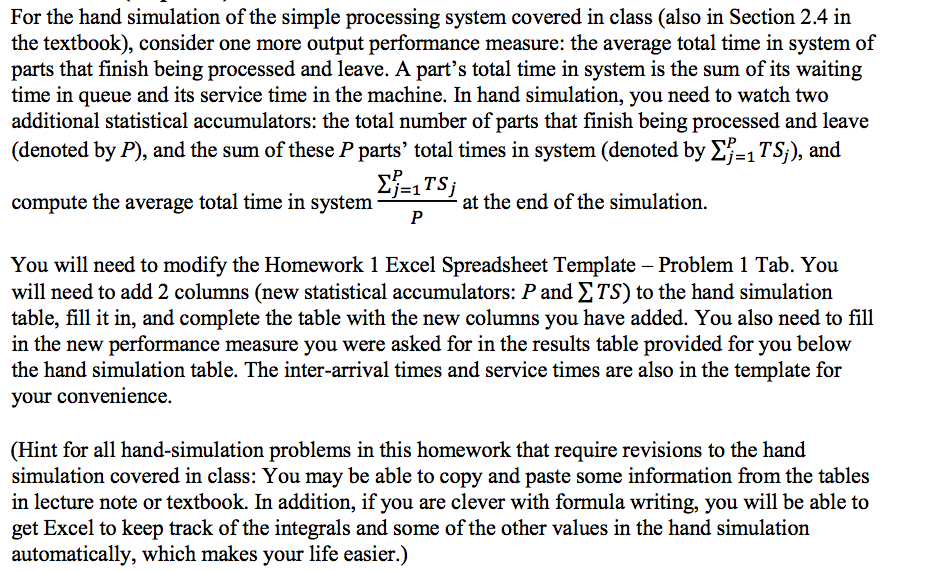 For the hand simulation of the simple processing | Chegg.com