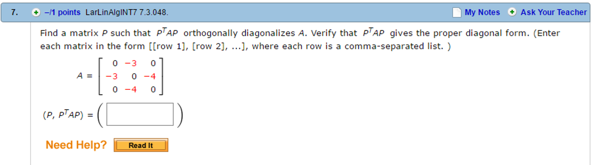 Solved Find a matrix P such that P^T AP orthogonally | Chegg.com