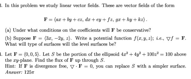 Solved In this problem we study linear vector fields. These | Chegg.com