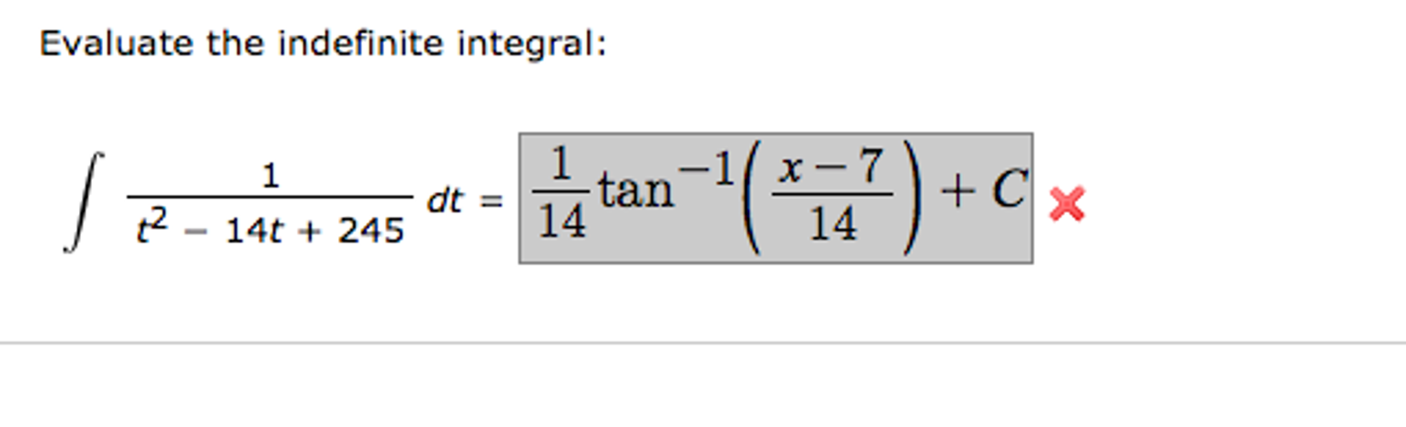 Solved Evaluate the indefinite integral: integral 1/t^2 - | Chegg.com