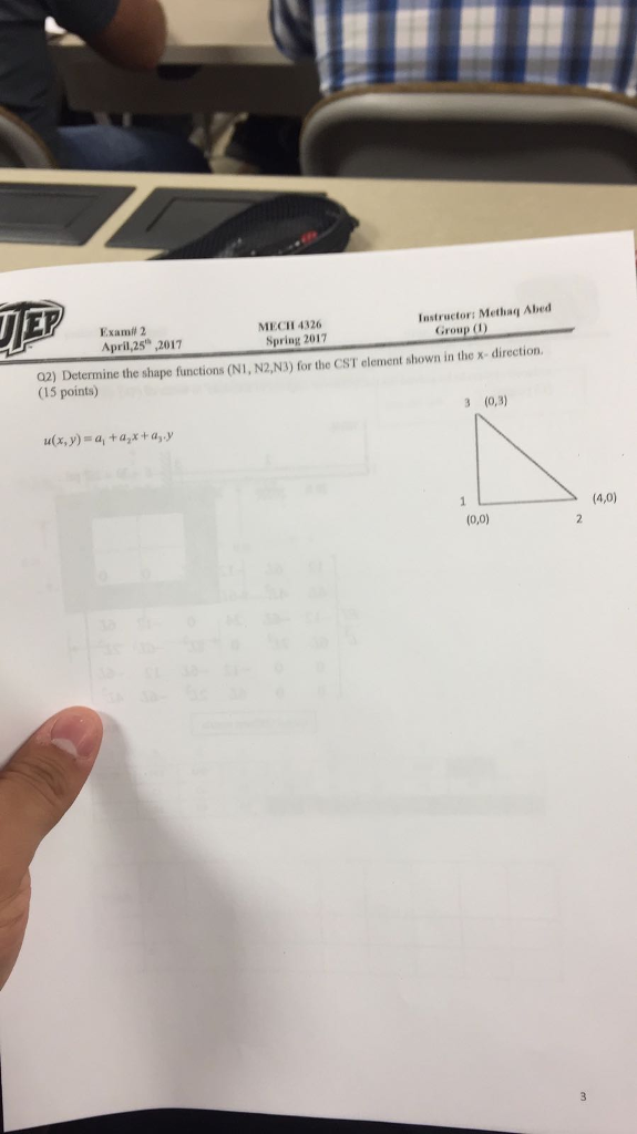 Solved Determine the shape functions (N_1, N_2, N_3) for the | Chegg.com