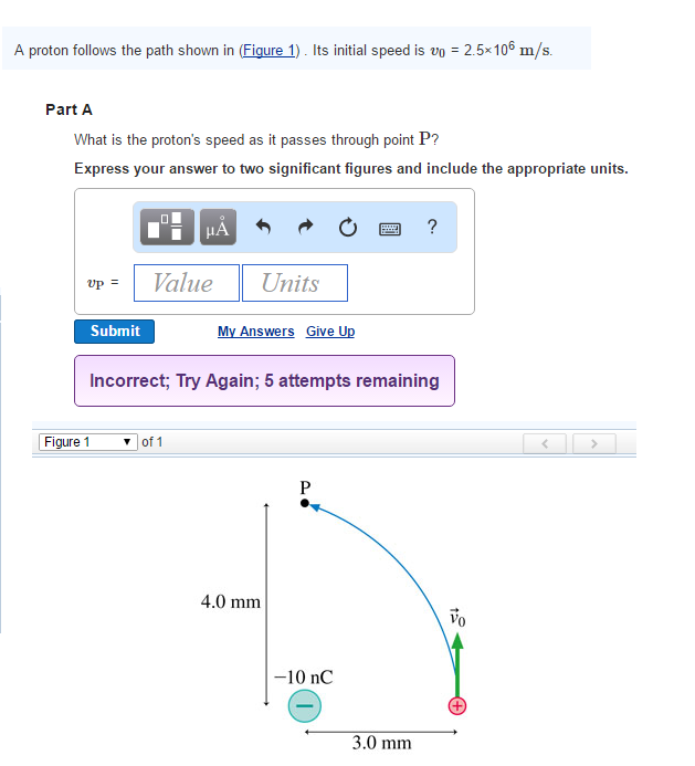 Solved A proton follows the path shown in (Figure 1). Its | Chegg.com