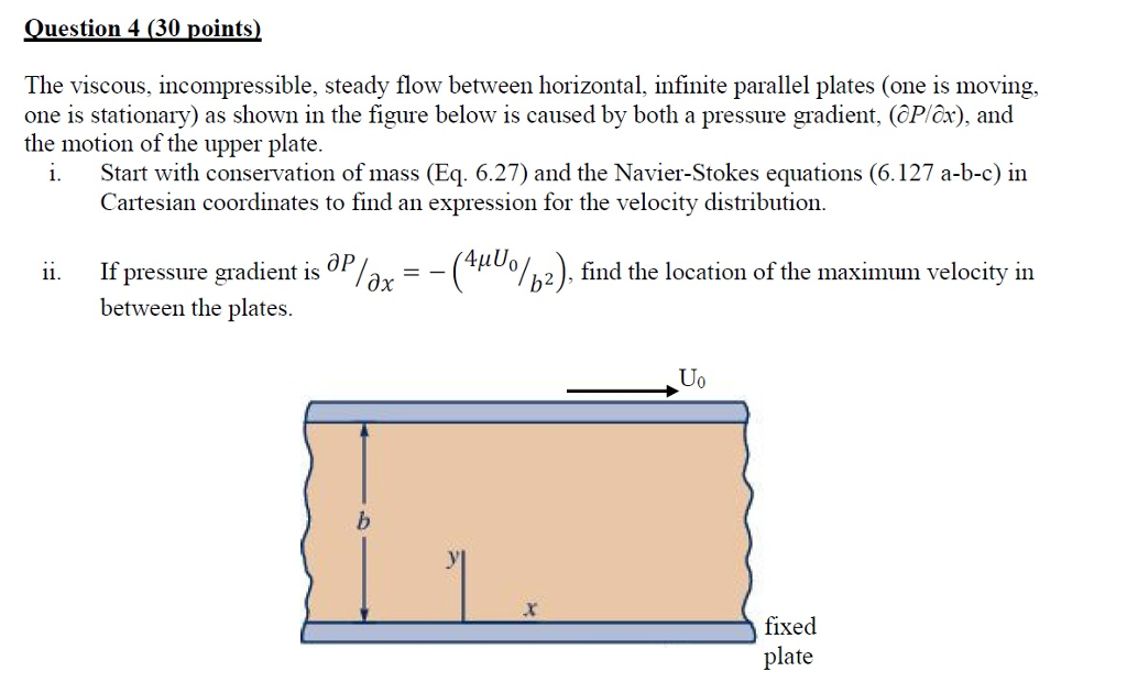 Solved The viscous, incompressible, steady flow between | Chegg.com