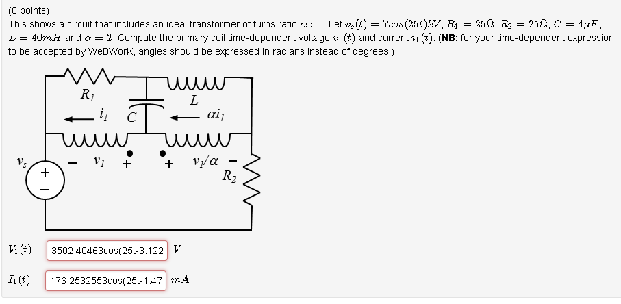 Solved (8 points) This shows a circuit that includes an | Chegg.com