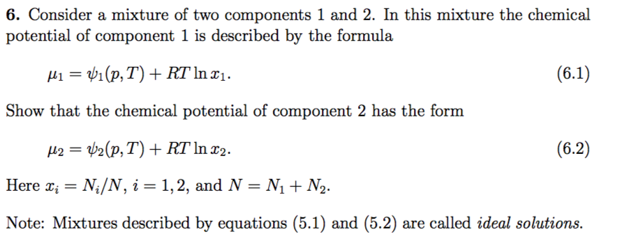 Solved potential of component 1 is described by the formula | Chegg.com