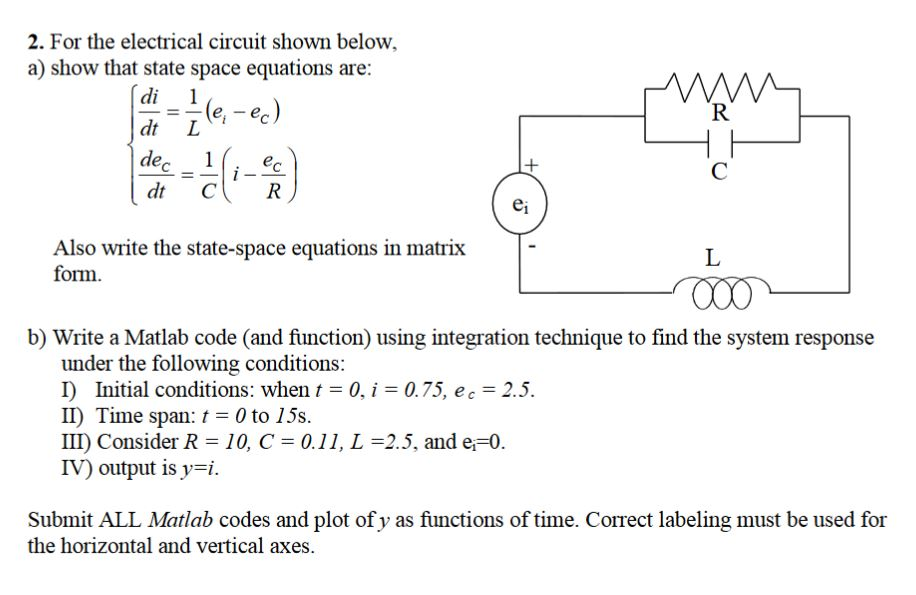 Solved For the electrical circuit shown below, show that | Chegg.com