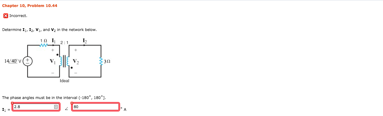 Solved Determine I1, I2, V1, and V2 in the network below. | Chegg.com