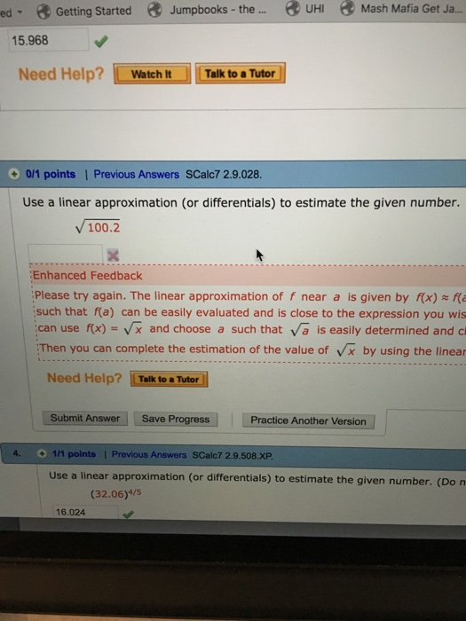 Solved Use A Linear Approximation Or Differentials To