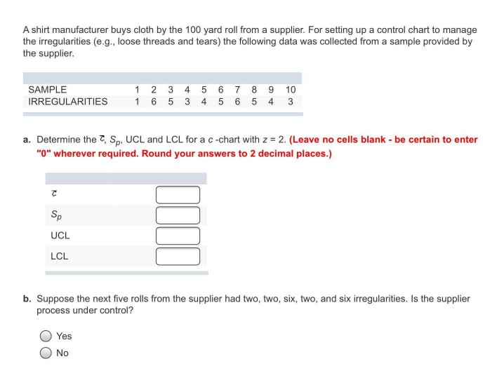 Solved A shirt manufacturer buys cloth by the 100 yard roll | Chegg.com