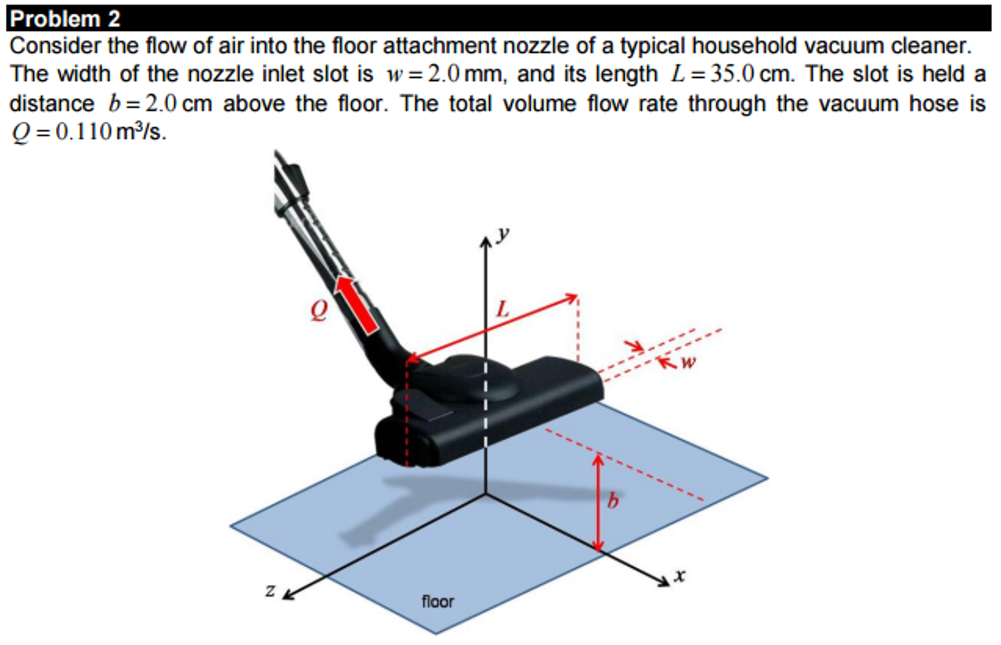 Solved Consider the flow of air into the floor attachment | Chegg.com
