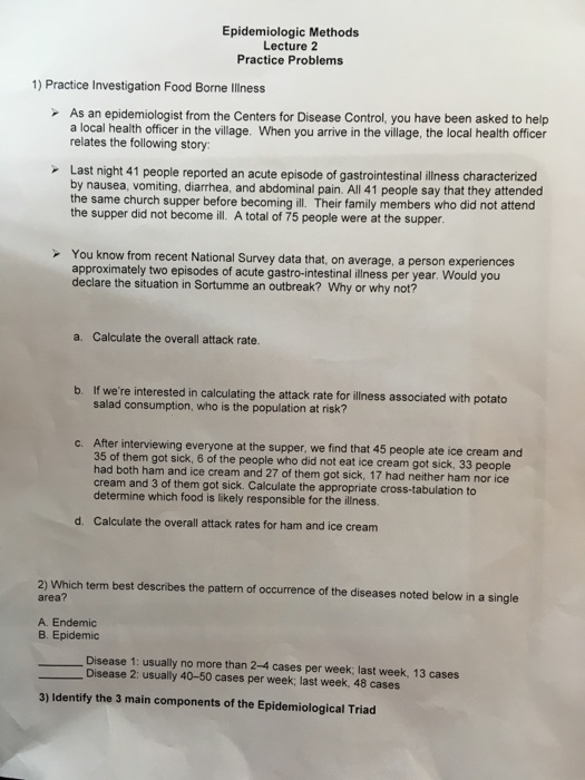 Solved Practice Investigation Food Borne Illness As an | Chegg.com