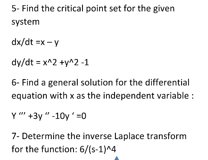 Solved Find the critical point set for the given system | Chegg.com