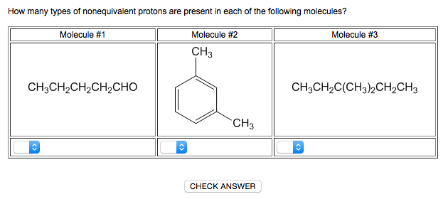 Solved How many types of nonequivalent protons are present | Chegg.com