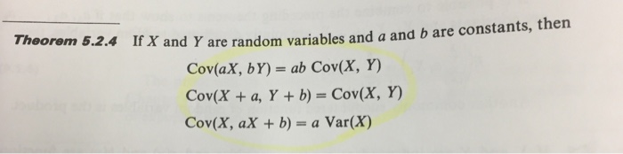 Solved Theorem 5.2.4 If X and Y are variables and a and b | Chegg.com