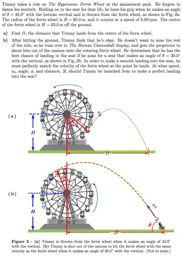 Solved Timmy takes a ride on The Hypersonic Ferris Wheel at | Chegg.com