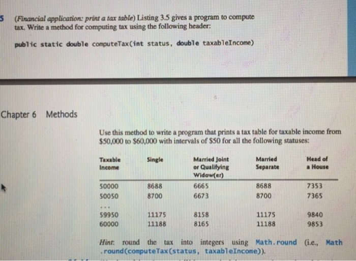 Listing 3.5 gives a program to compute tax. Write a | Chegg.com