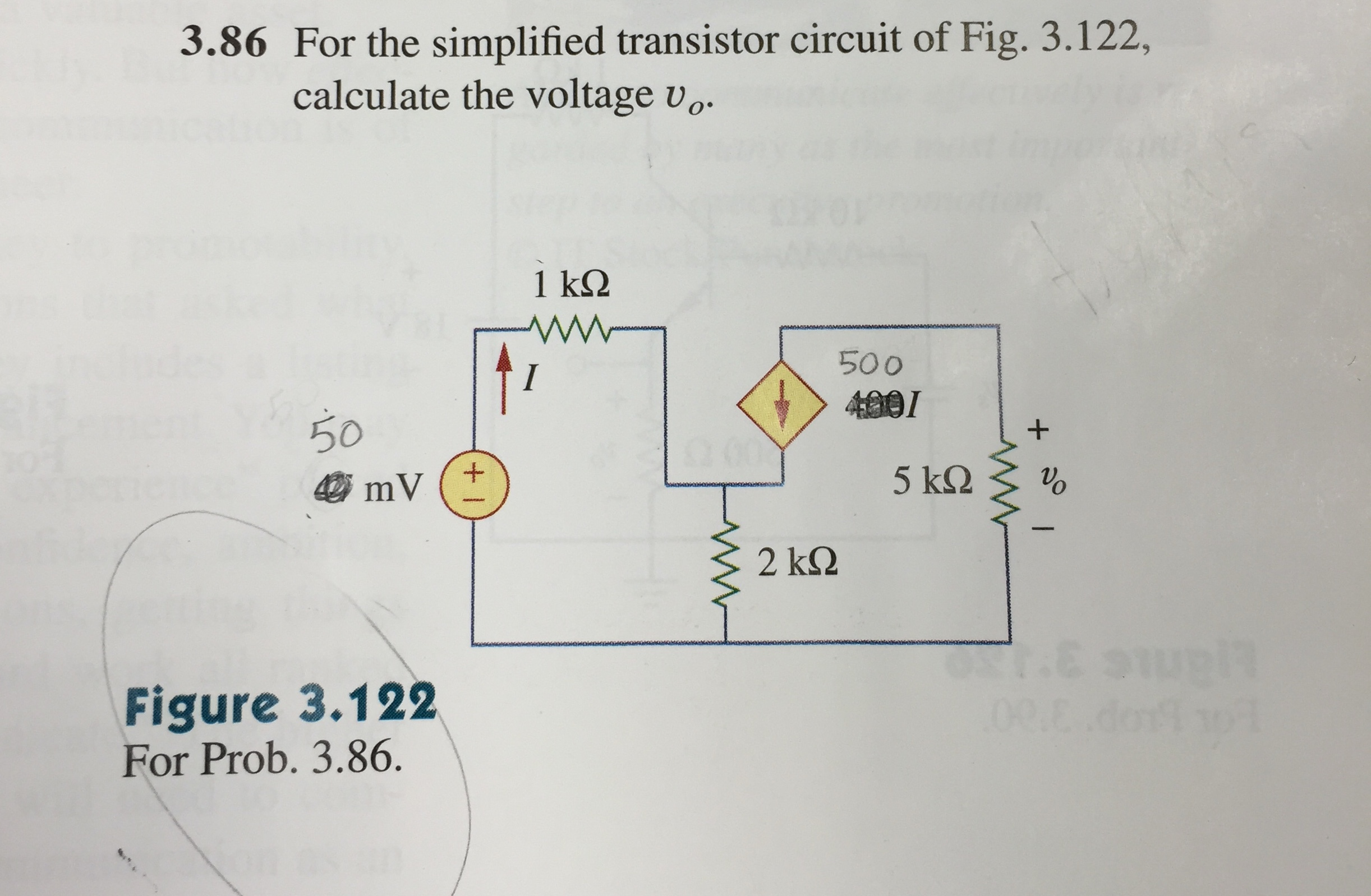 Solved For the simplified transistor circuit of Fig. 3.122, | Chegg.com