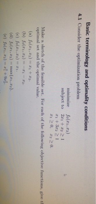 Solved Consider the optimization problem Make a sketch of | Chegg.com