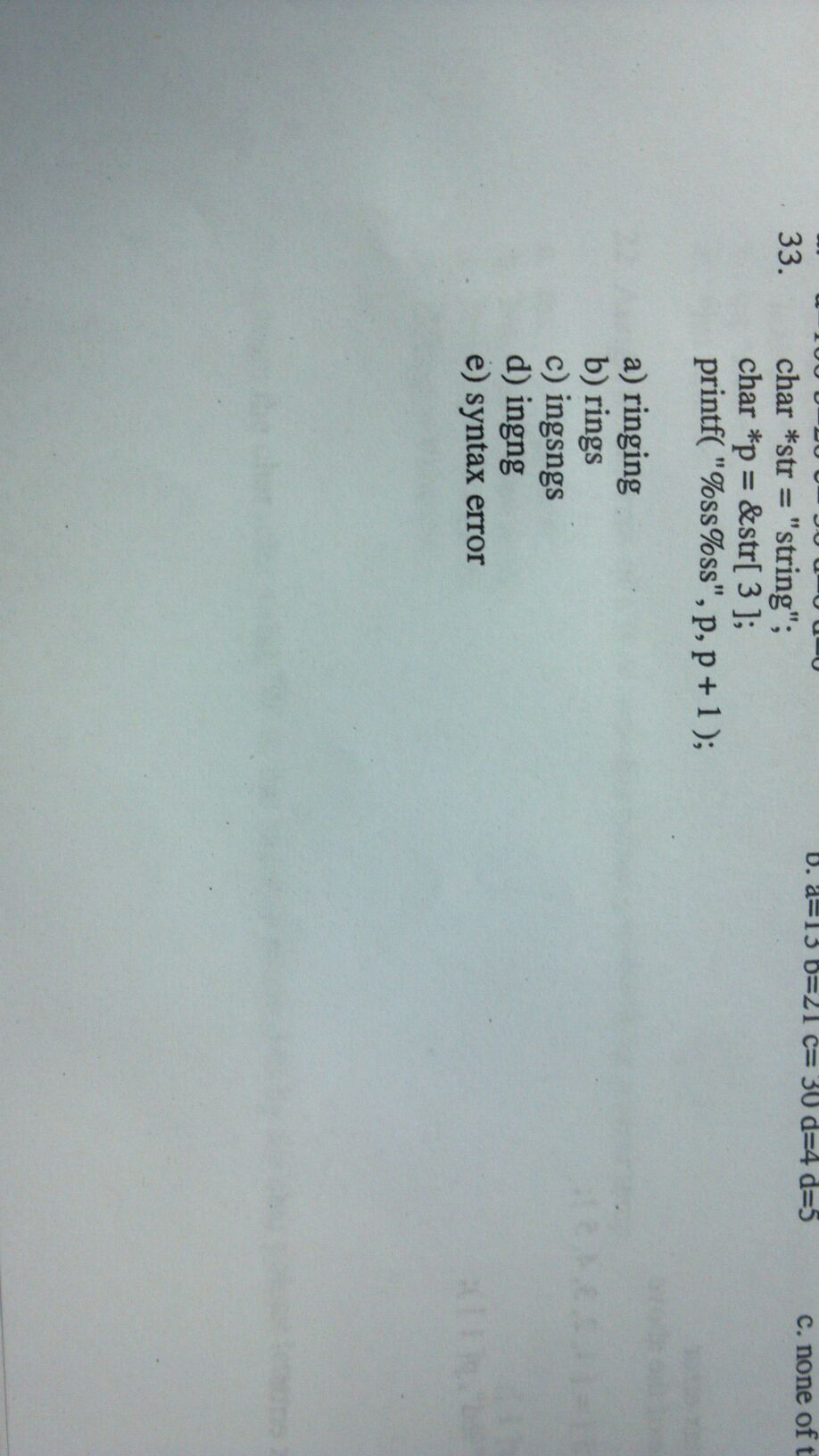 Solved char *str = "string"; char *p = &str[3]; printf( | Chegg.com