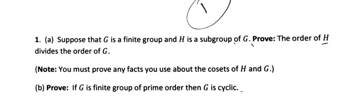 Solved Suppose that G is a finite group and H is a subgroup | Chegg.com