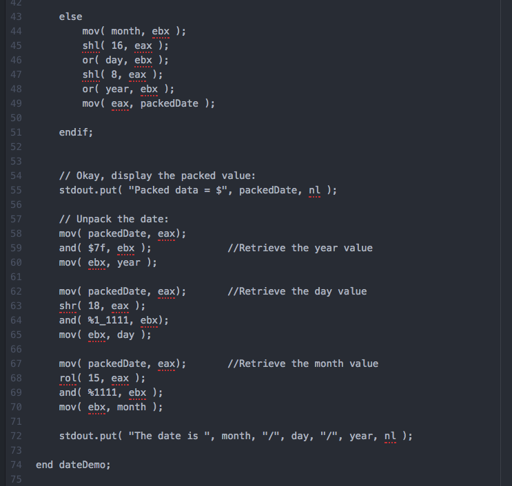 program dateDemo; #include ( "stdlib.hhf" ) static | Chegg.com