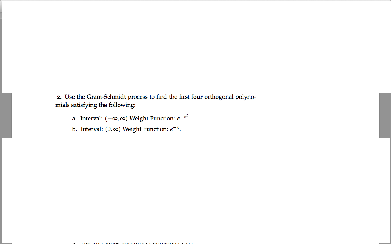 Solved Using the Gram Schmidt process find the first four | Chegg.com