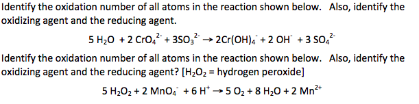 Solved Identify the oxidation number of all atoms in the | Chegg.com