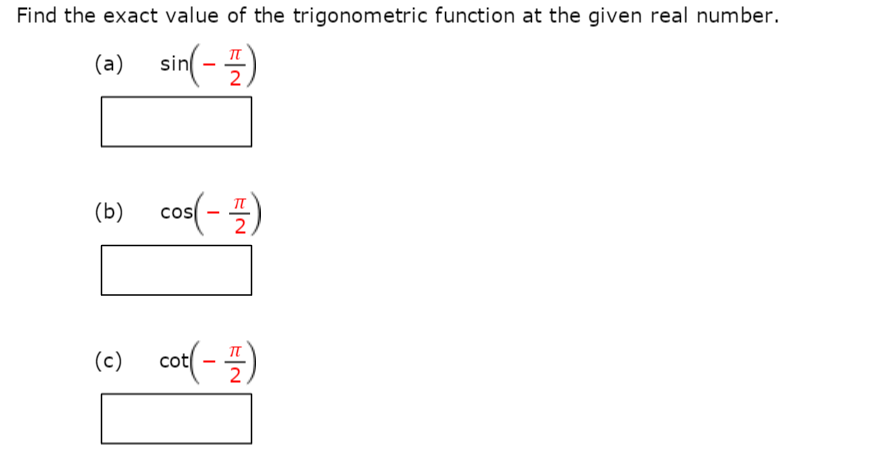 Solved Find the exact value of the trigonometric function at | Chegg.com