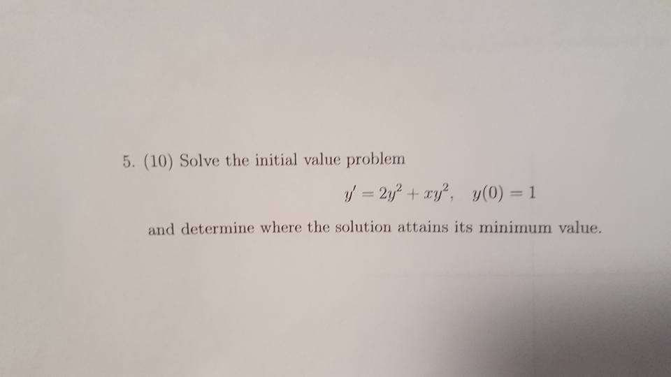 Solved: Solve The Initial Value Problem Y' = 2y^2 + Xy^2, ... | Chegg.com