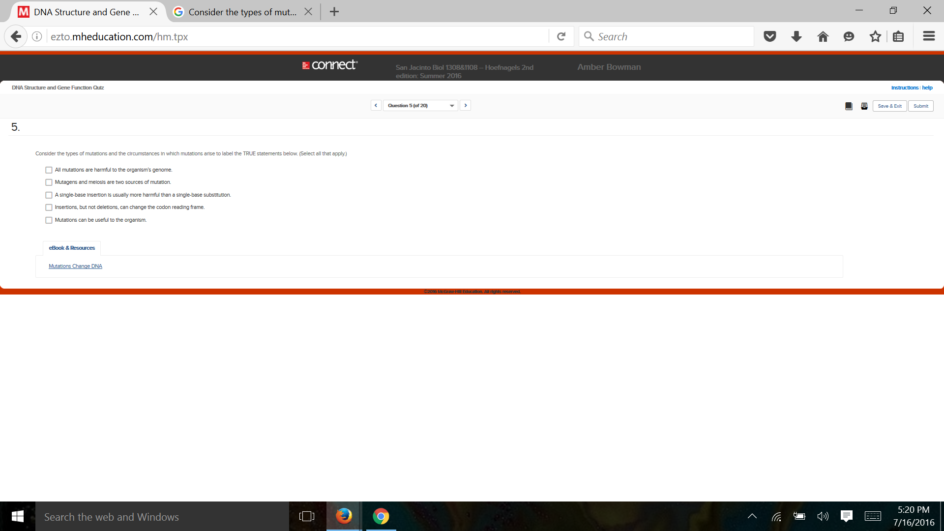 Solved Consider The Types Of Mutations And The Circumstances
