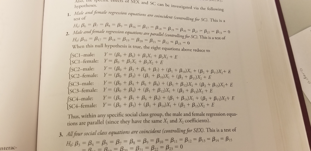 LINIL UHects of SEX and SC can be investigated via | Chegg.com