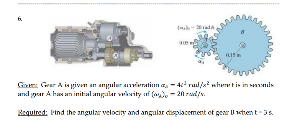 Solved Given: Gear A is given an angular acceleration | Chegg.com
