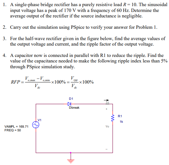 Solved A single-phase bridge rectifier has a purely | Chegg.com