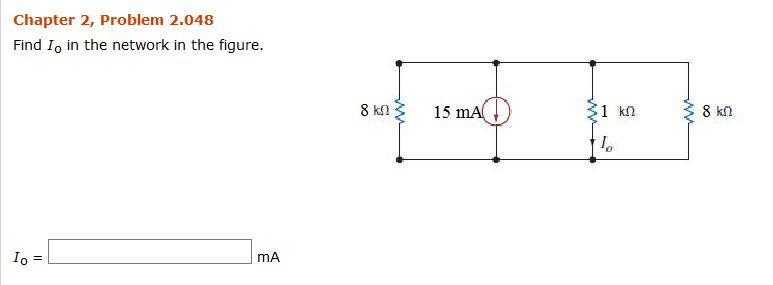 Solved Find I_0 in the network in the figure. I_0 = mA | Chegg.com