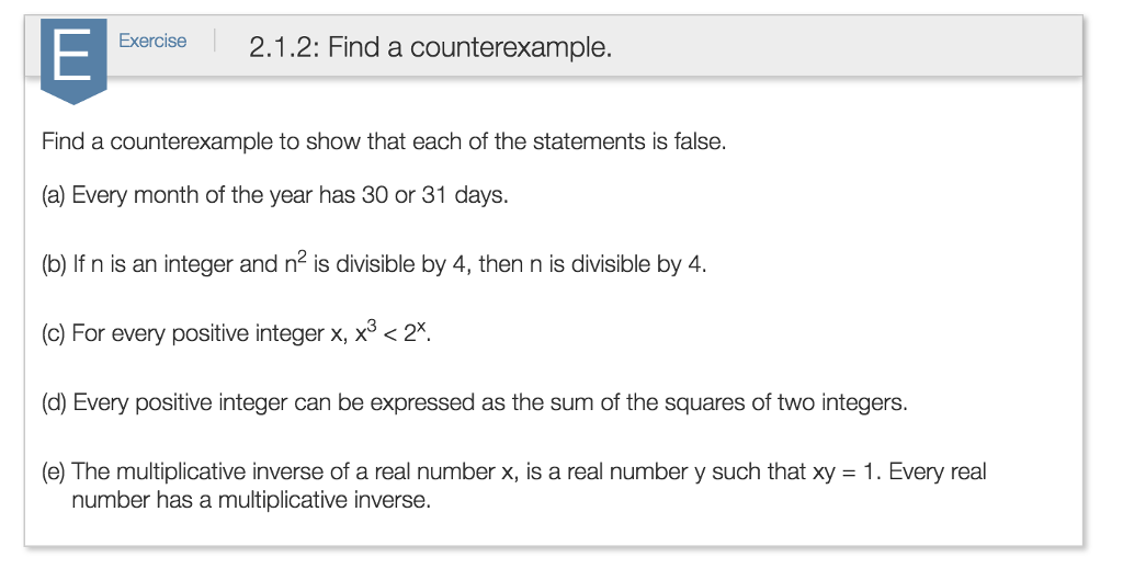 Solved Find a counterexample to show that each of the | Chegg.com