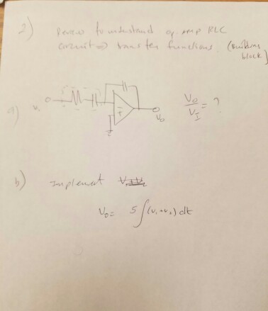 Solved Op-Amp RLC circuit to transfer function? | Chegg.com