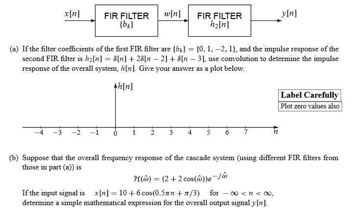 Solved If the filter coefficients of the first FIR filter | Chegg.com Solved If the filter coefficients of the first FIR filter | Chegg.com