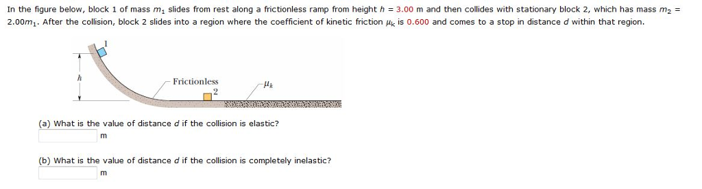 Solved In the figure below, block 1 of mass m_1 slides from | Chegg.com