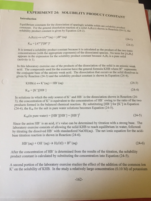 Solved solubility product constant | Chegg.com