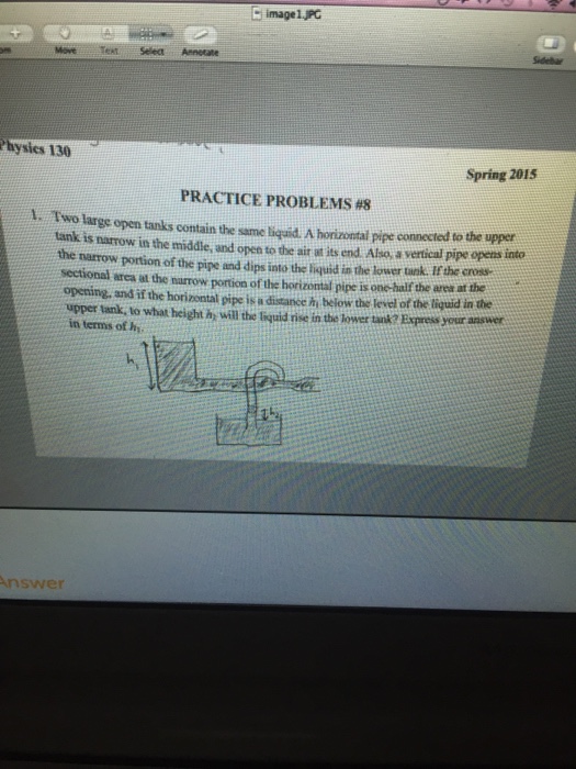 Solved Two large open tanks contain the same liquid. A | Chegg.com