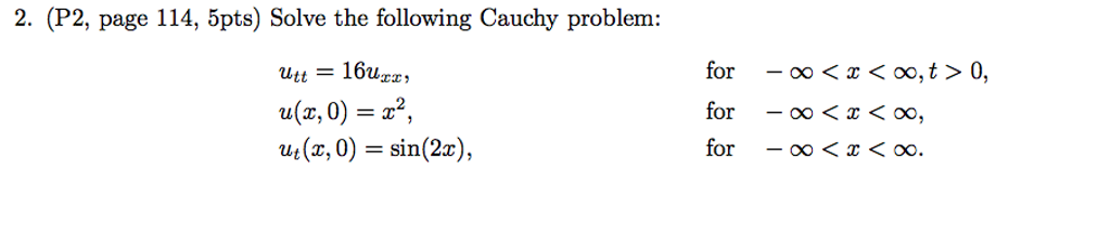 Solved Solve the following Cauchy problem using the info | Chegg.com