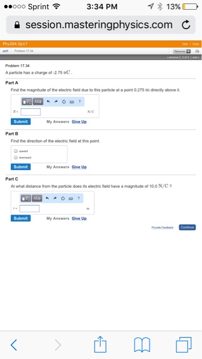 Solved A particle has a charge of -2.75 nC. Part A find | Chegg.com