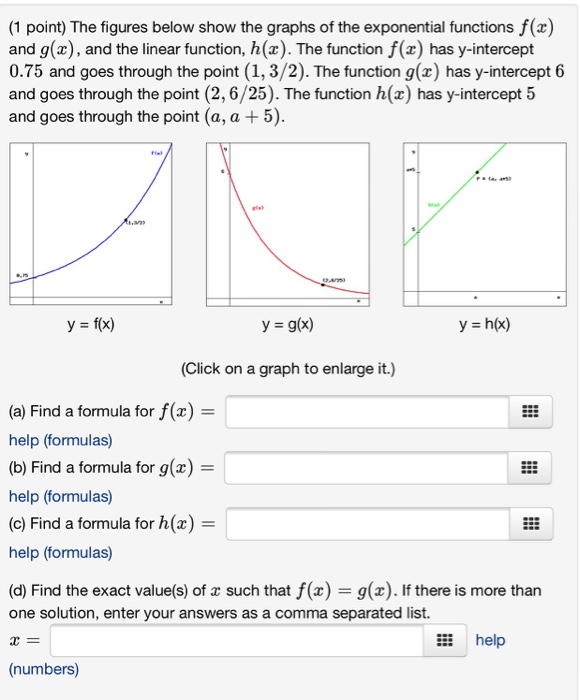 Solved The figures below show the graphs of the exponential | Chegg.com