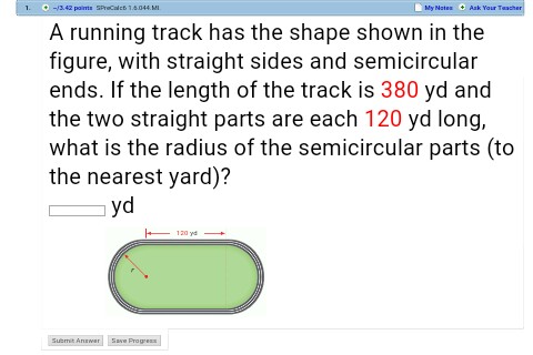 Solved A running track has the shape shown in the figure, | Chegg.com