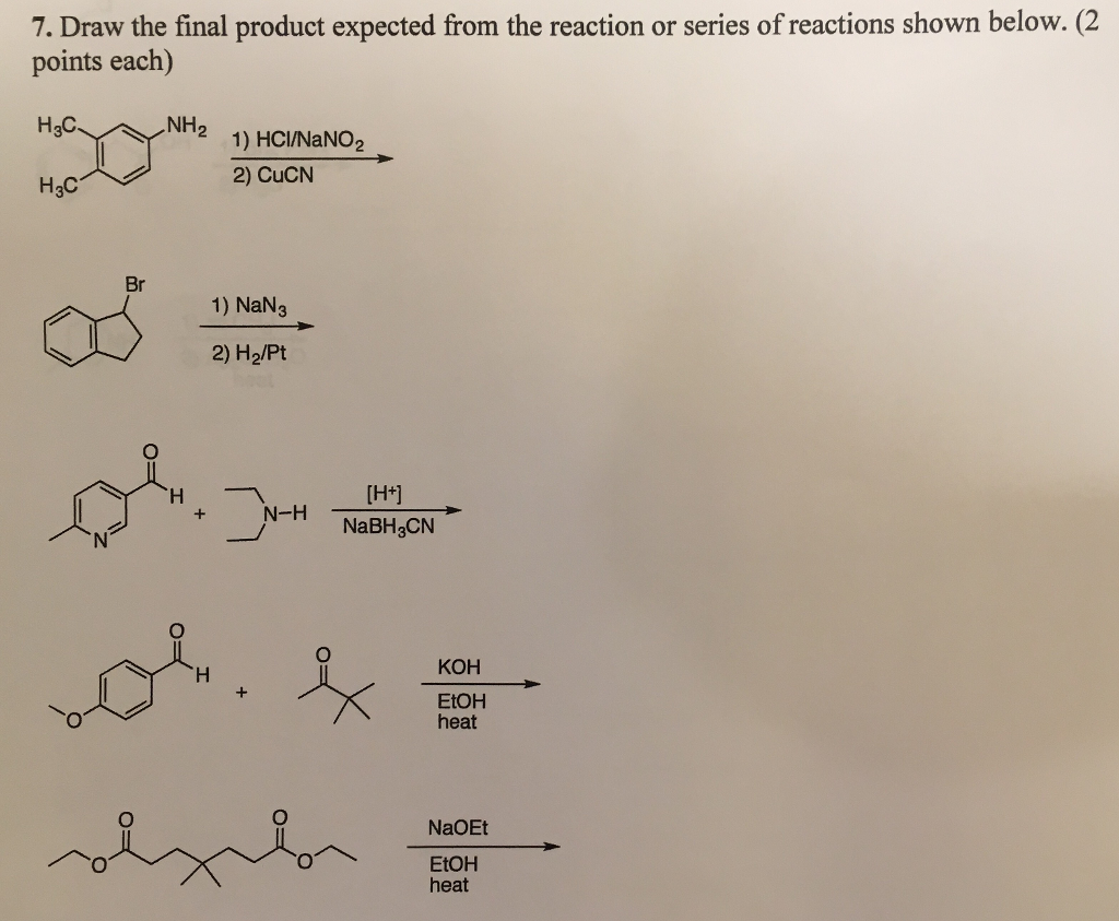 Solved Draw the final product expected from the reaction or | Chegg.com