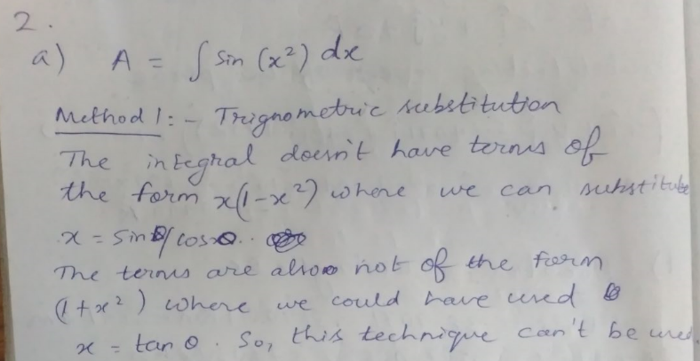Solved Method: trig substitution manipulation What if we | Chegg.com