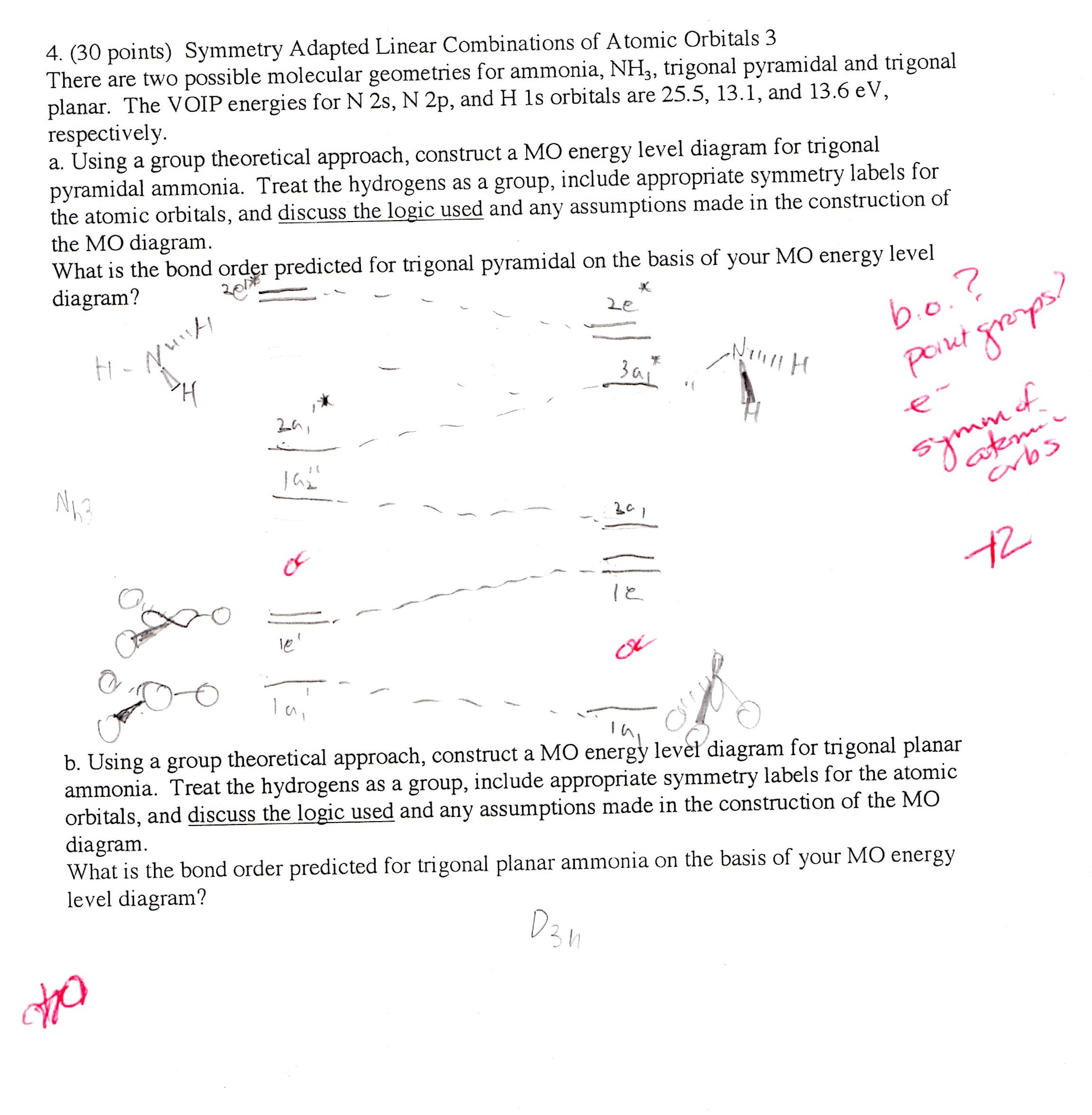Solved Symmetry Adapted Linear Combination of Atomic | Chegg.com