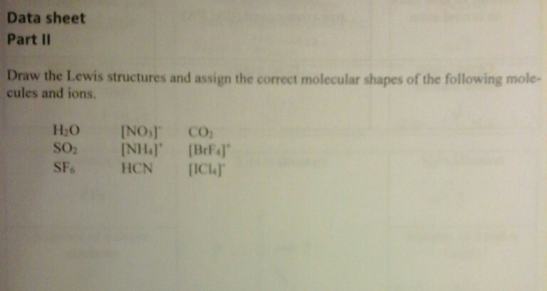 Solved Draw the Lewis structures and assign the correct | Chegg.com