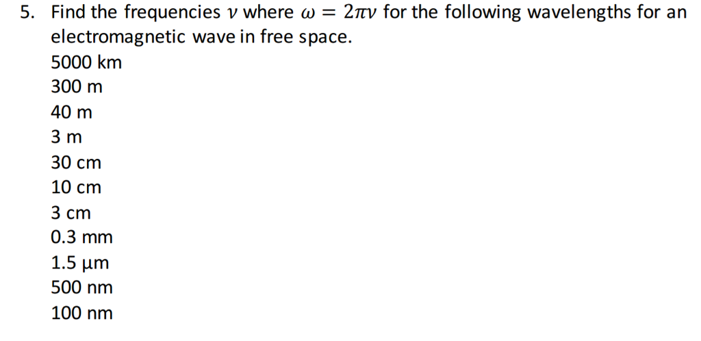 Solved Find the frequencies v where omega = 2 pi v for the | Chegg.com